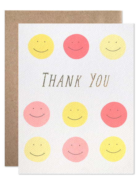 Thank You Smileys with Glitter Foil | hartland cards